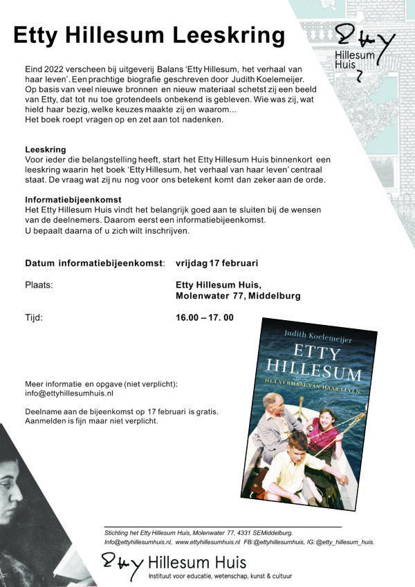Etty Hillesum Leeskring - Etty Hillesum Huis